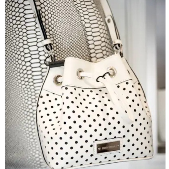 Brahmin | Bags | Brahmin White Small Perforated Bucket Preppy Coastal ...